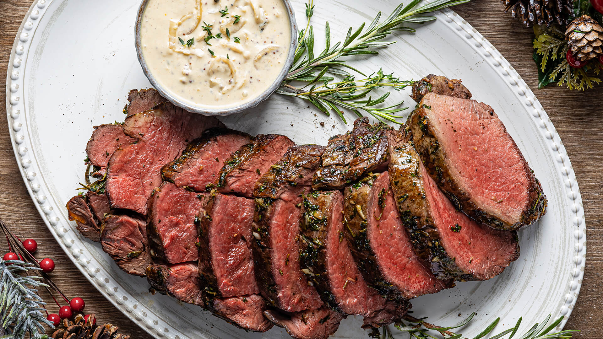 Herb-Roasted Beef Tenderloin with Horseradish-Mustard Cream Sauce ...