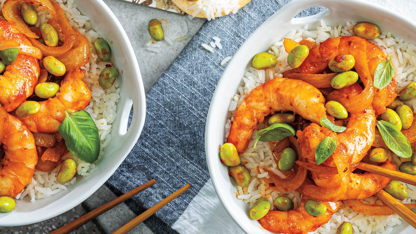 Thai Red Curry Shrimp & Edamame Stir-Fry | Recipe | Roche Bros.